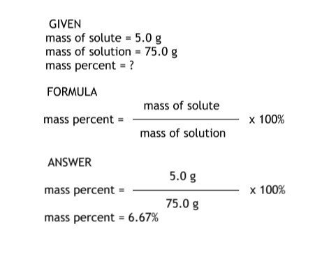 Percent By Mass Formula
